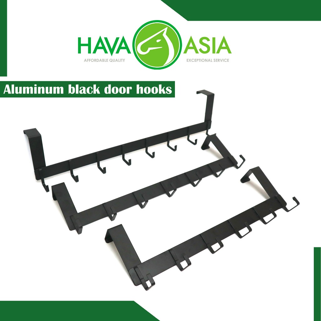 HavaAsia Black Aluminum Upper Door Clothes Hook Bar 110mm" Sabitan ng ...
