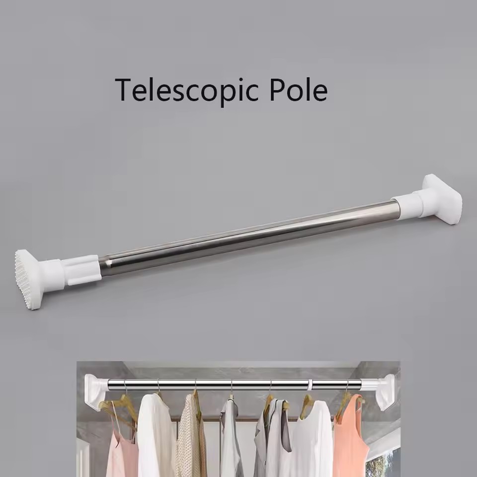 SLY Telescopic Clothing Rod MultiPurpose Stainless Steel Extendable ...