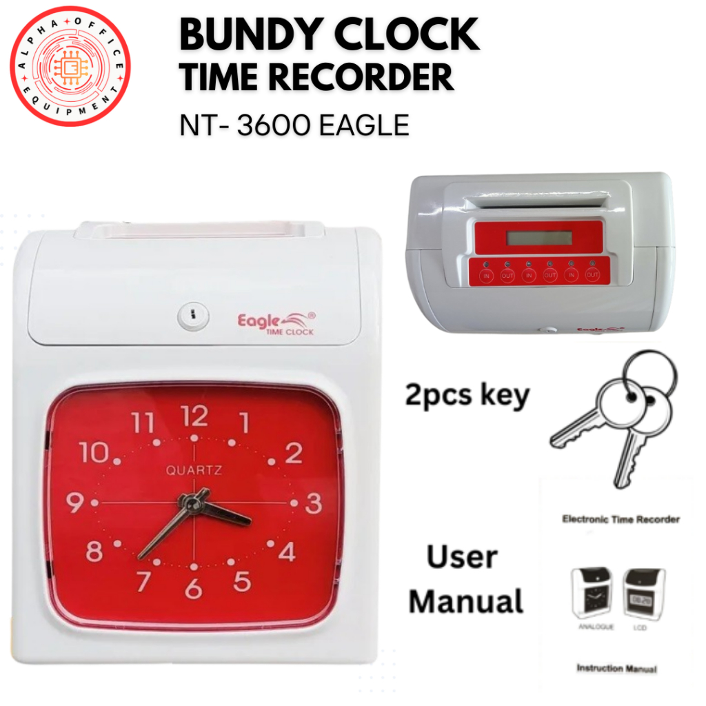 Eagletime Electronic Time Recorder Analog & Digital Display, DTR ...