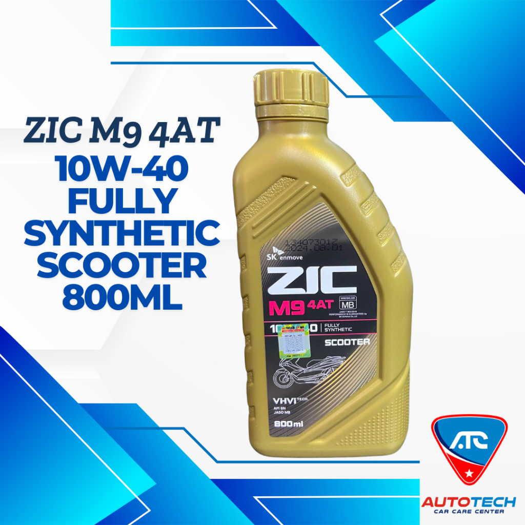 ZIC M9 4AT SCOOTER 800ML 10W-40 FULLY SYNTHETIC OIL W/ STICKER | Shopee ...