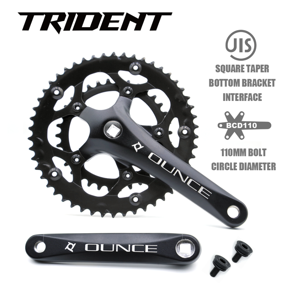 PROWHEEL BICYCLE ALLOY 170MM CRANKSET Bicycle Chainring 2BY 34-50T ...