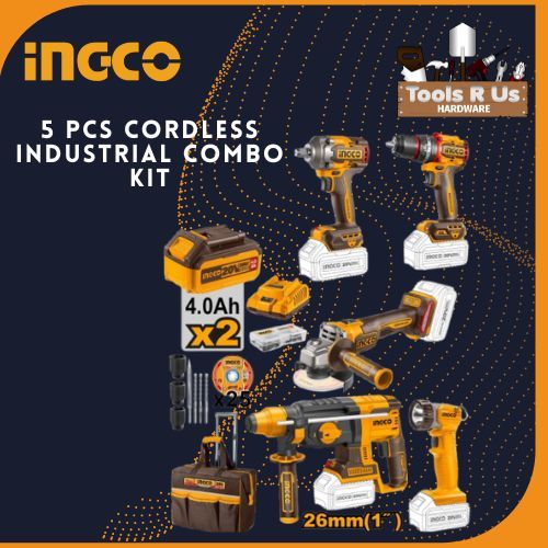 INGCO 5PCS CORDLESS INDUSTRIAL COMBO KIT | CKLI20581 | MERVILLE | ING ...
