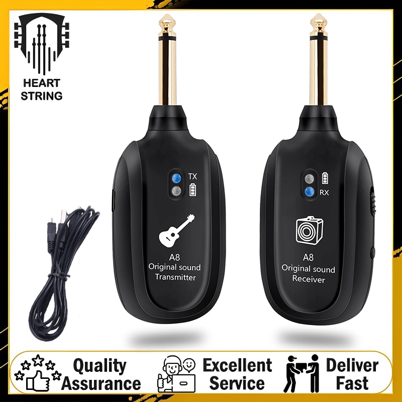 Heart String Wireless Electric Guitar System Transmitter Receiver Built ...