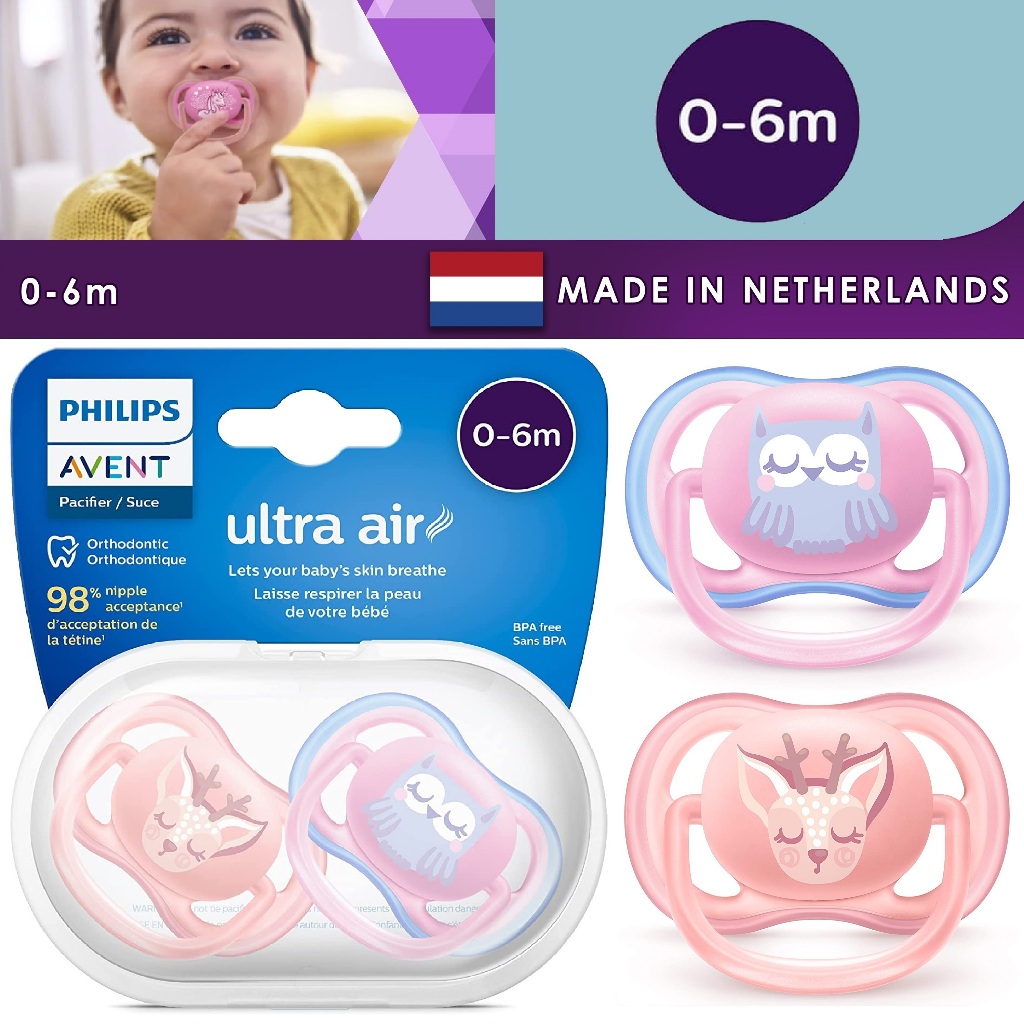 Philips Avent Ultra Air 0-6m baby Pacifier | Orthodontic newborn ...