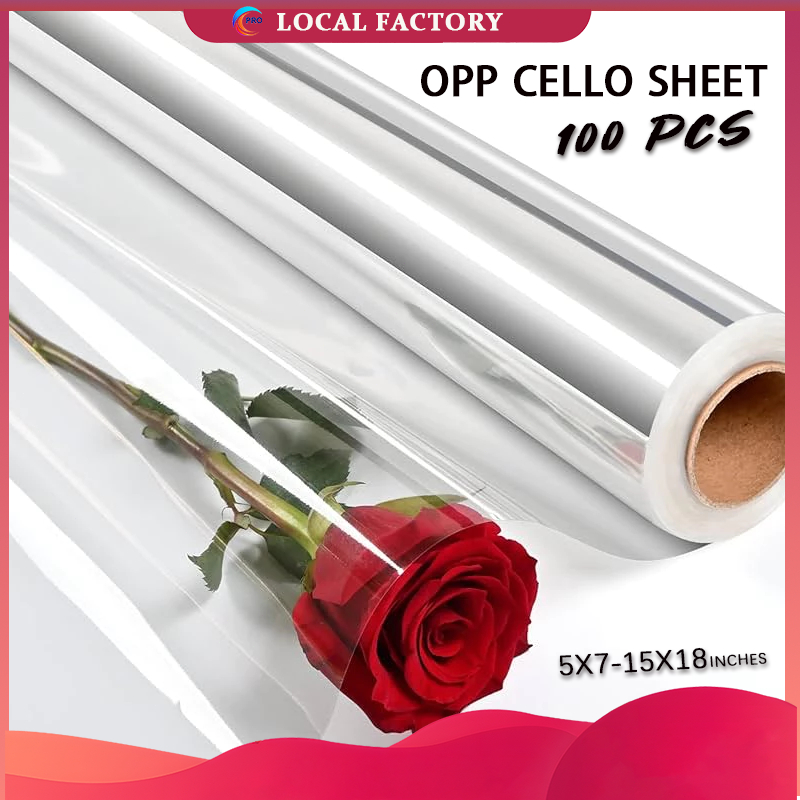 Gift Flower Clear opp Wrapping Paper OPP Glossy Plastic Cellophane Wrap ...