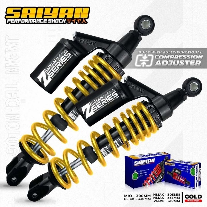 SAIYAN SHOCK Z-SERIES FOR NMAX, MIO, CLICK, WAVE | Shopee Philippines