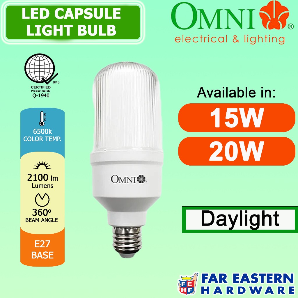 OMNI LED Capsule Light Lamp Bulb E27 Base 15W | 20W | Shopee Philippines