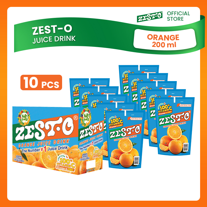 Zest-O Juice Drink Orange (10 x 200ml) | Shopee Philippines