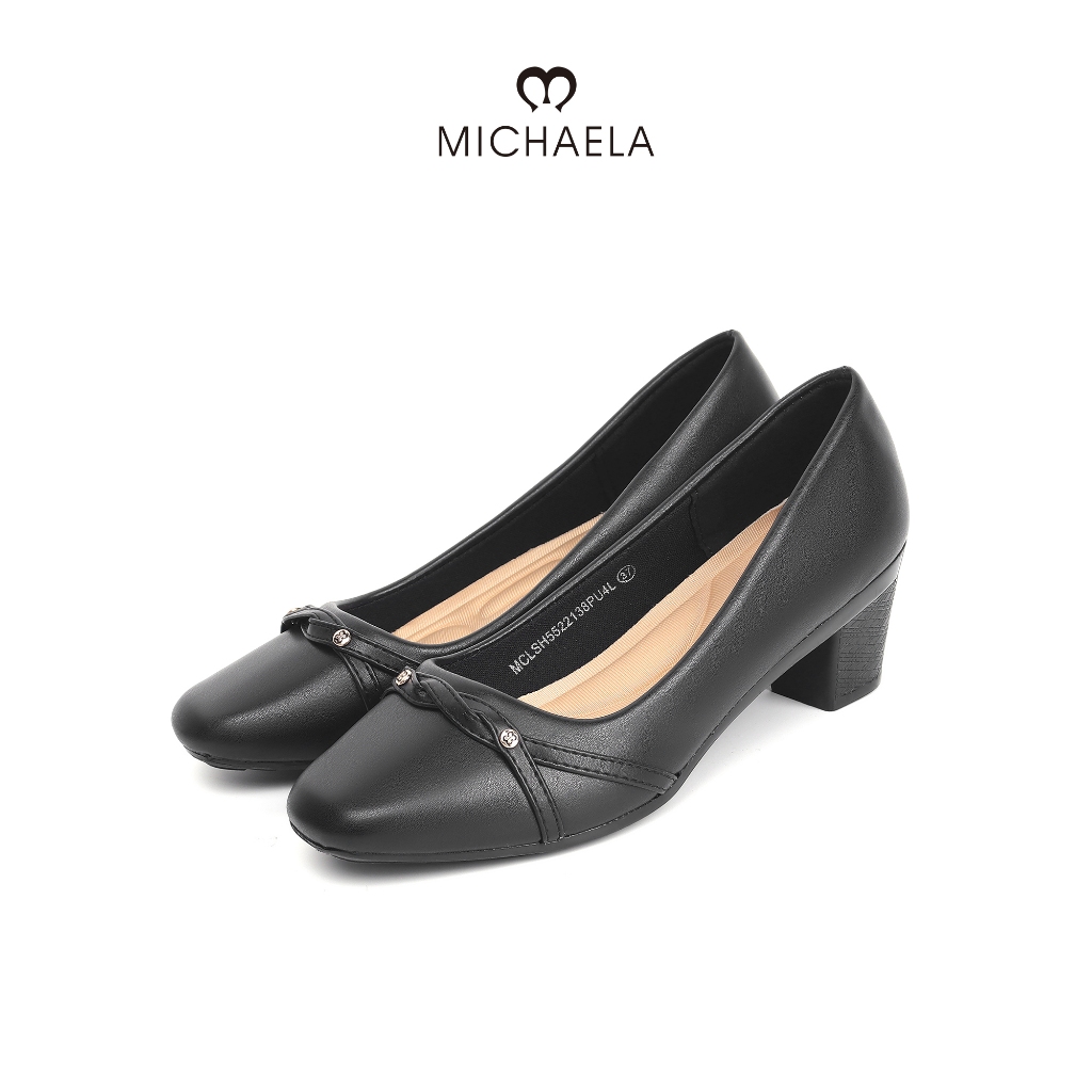 MICHAELA Braid Black Pumps Breathable Lycra-Lined Anti-Blister Anti ...