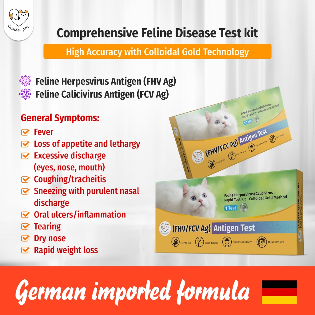 Cassiel Pet 2 In 1 FHV & FCV Virus Test Kit For Runny Nose Cloudy Eyes ...