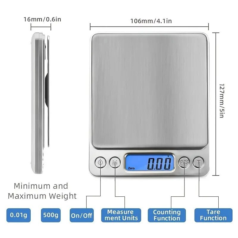 Mini Professional Digital Kitchen Scale Screen LED Backlight Display ...