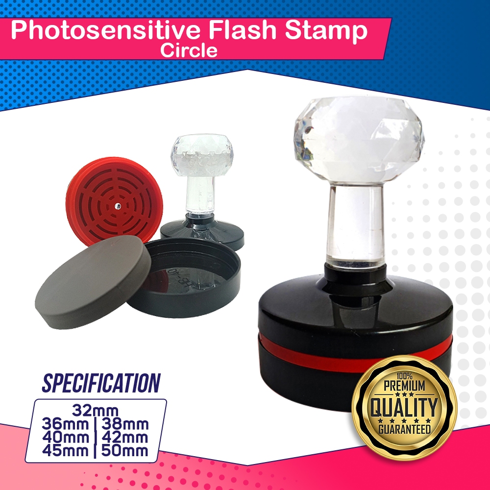 Circle Photosensitive Crystal Rubber Stamp Pad and Case for School ...