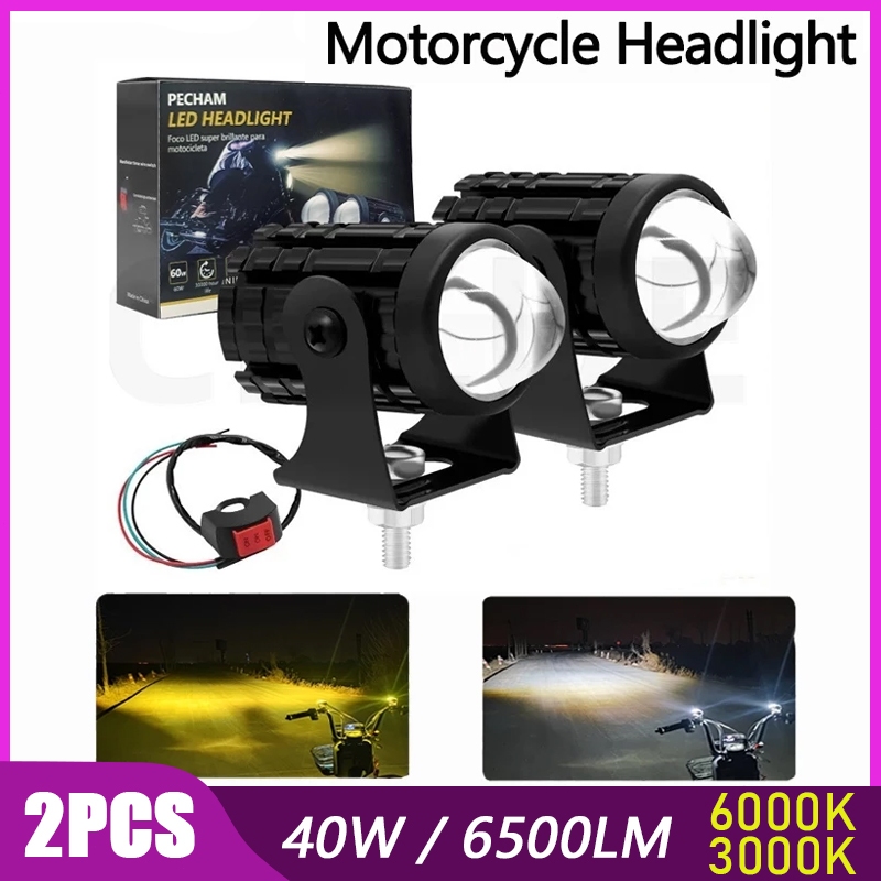 Mini Driving Light 2Pcs Set Led Lights Motorcycle Headlight Yellow ...