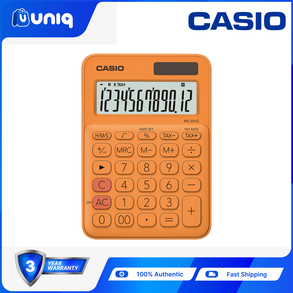 Casio MS-20UC-RG Mini Desk Type Calculator (Orange) | Shopee Philippines