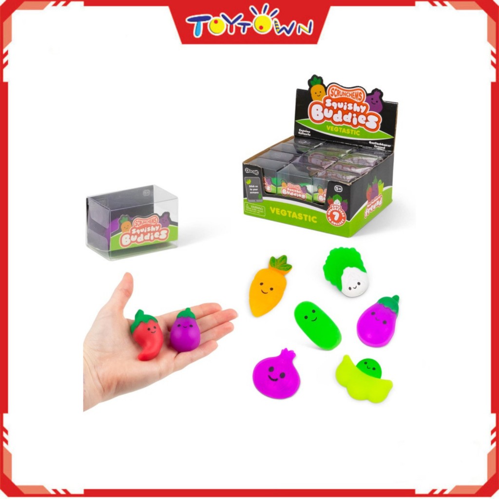 Tobar SCRUNCHEMS Veg Squishy Buddies, Assorted Designs and Colours ...