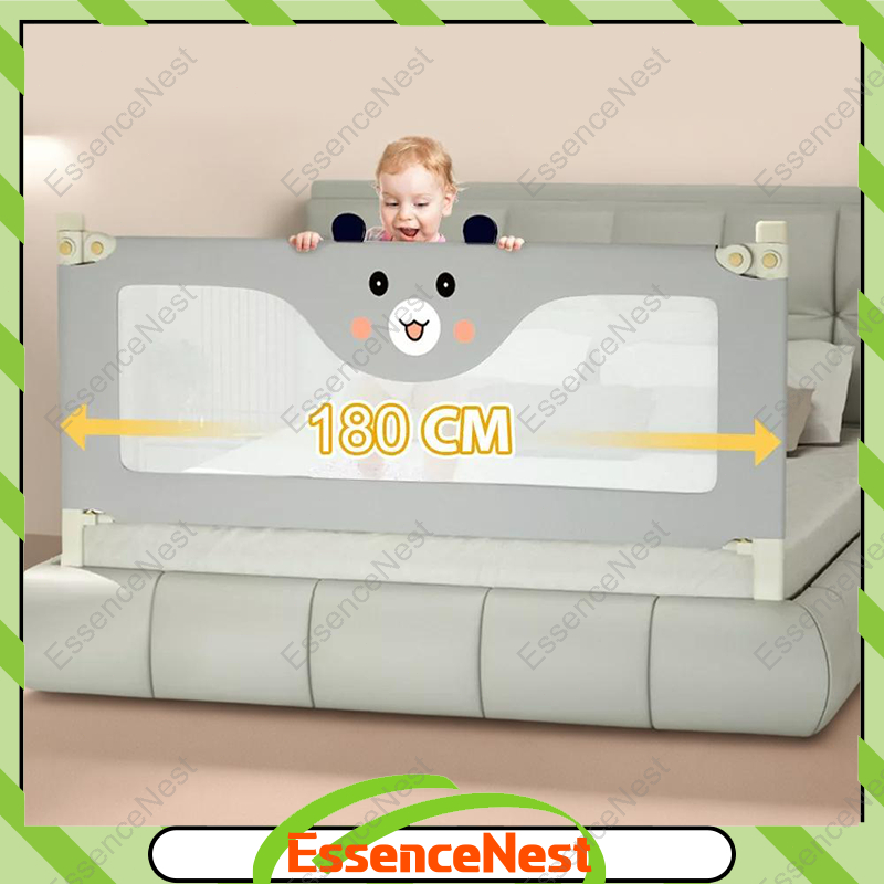 EssenceNest Bedside Fence for Baby Adjustable Bed Fence with Anti-Fall ...