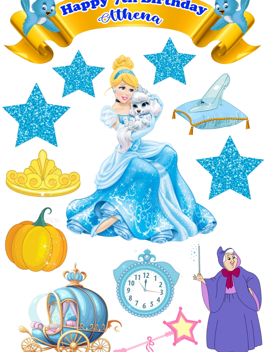 Cinderella CAKE TOPPER / Disney Princess Cake Topper | Shopee Philippines