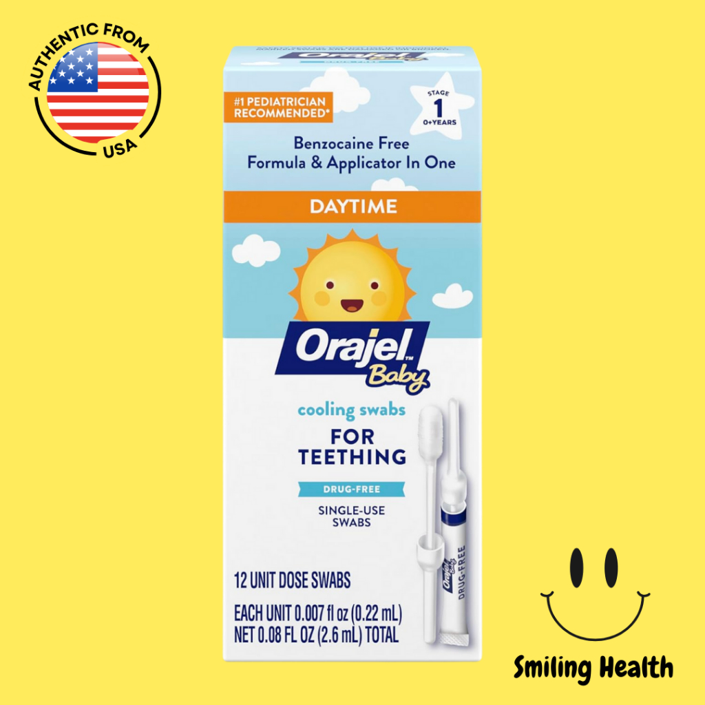 Orajel Daytime Baby Cooling Swabs For Teething 12 Unit Dose Swabs ...