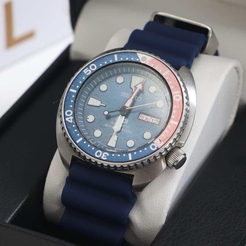 USED ORIGINAL Seiko Prospex Turtle Padi Pepsi Mens Watch | Shopee ...