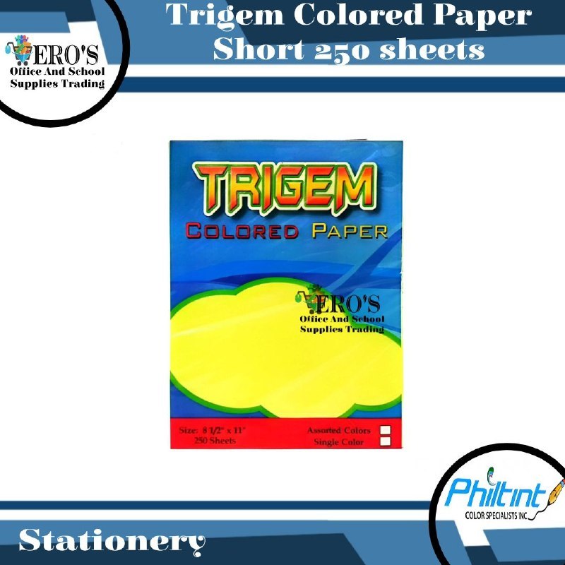 Trigem Premium Colored Papers (250 pcs/pack) | Shopee Philippines