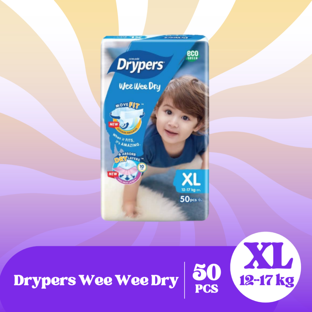 Drypers Wee Wee Dry Baby Diapers Extra Large 50 PCS | Shopee Philippines