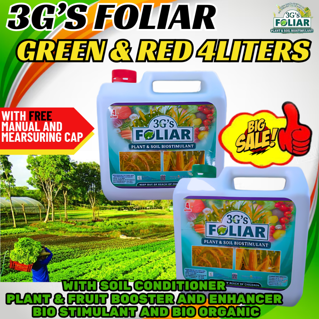 3GS FOLIAR 4LITERS Plant and Soil Biostimulant Growth Booster with ...