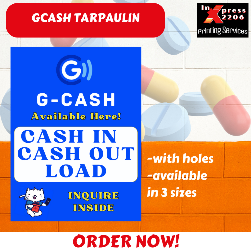 GCASH TARPAULIN BANNER E-LOADING BILLS PAYMENT | Shopee Philippines