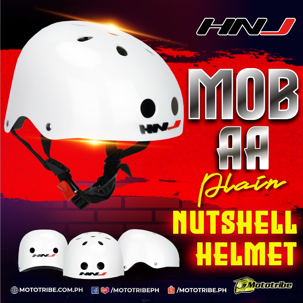 HNJ Mob-1 Plain Open Face Helmet Nutshell Helmet Motorcycle for bike ...