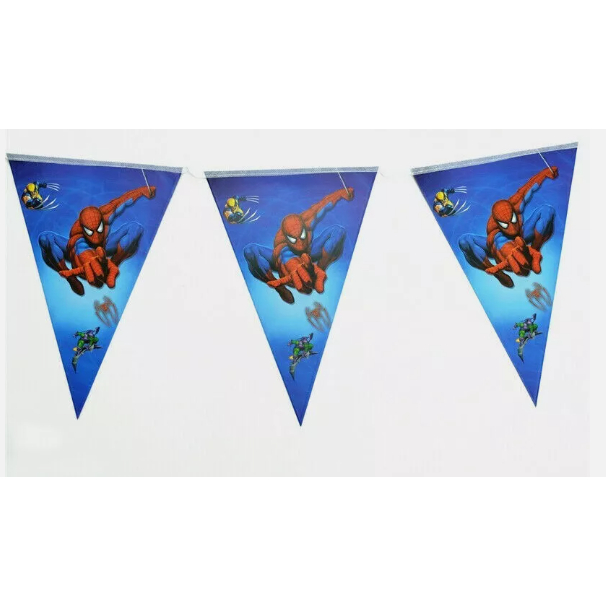 Spiderman Party Flag/ Banderitas Birthday Theme Decorations | Shopee ...