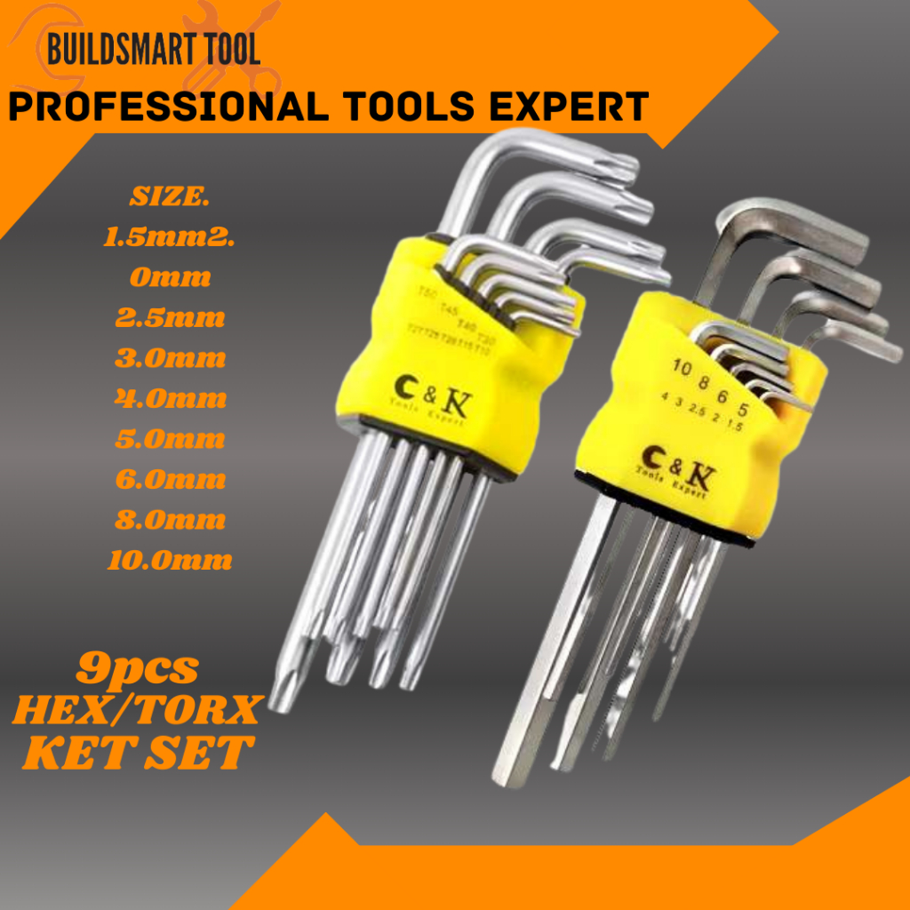 9PCS/Set Hex Key flower type Ball End Torx Key star alen Allen Wrench ...