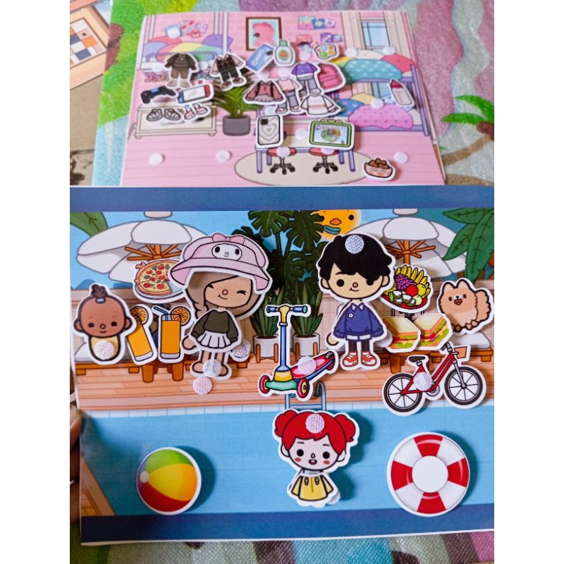Toca boca paper doll family with swimming pool (ready to play no need ...