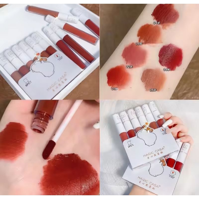 set Lipsticks Set Retro Red Velvet Matte Lipstick Waterproof. | Shopee ...