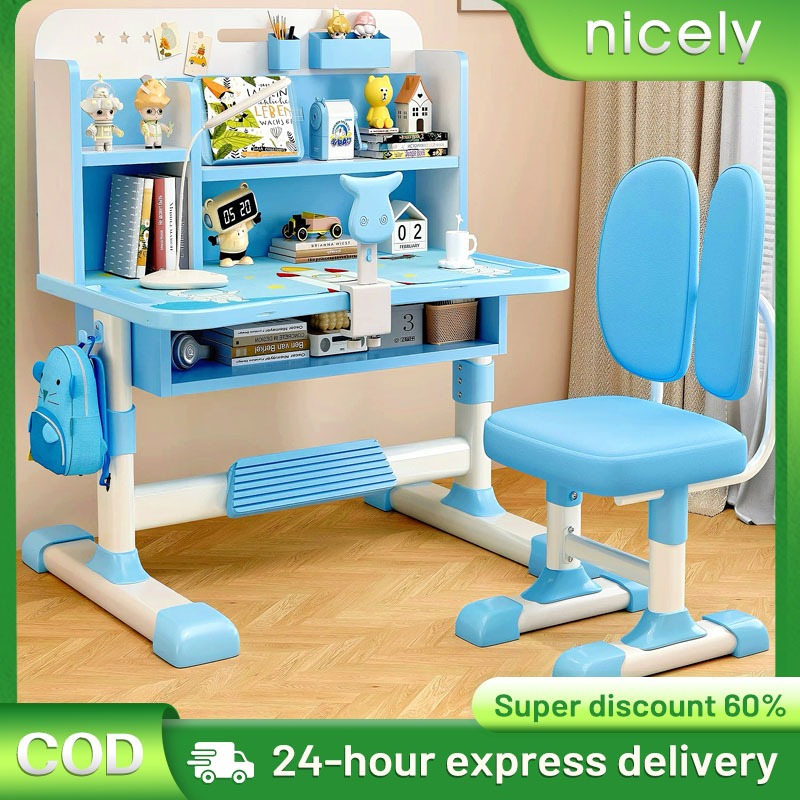 Kid Student Study Table With Book Shelf Study Table and Chair School ...