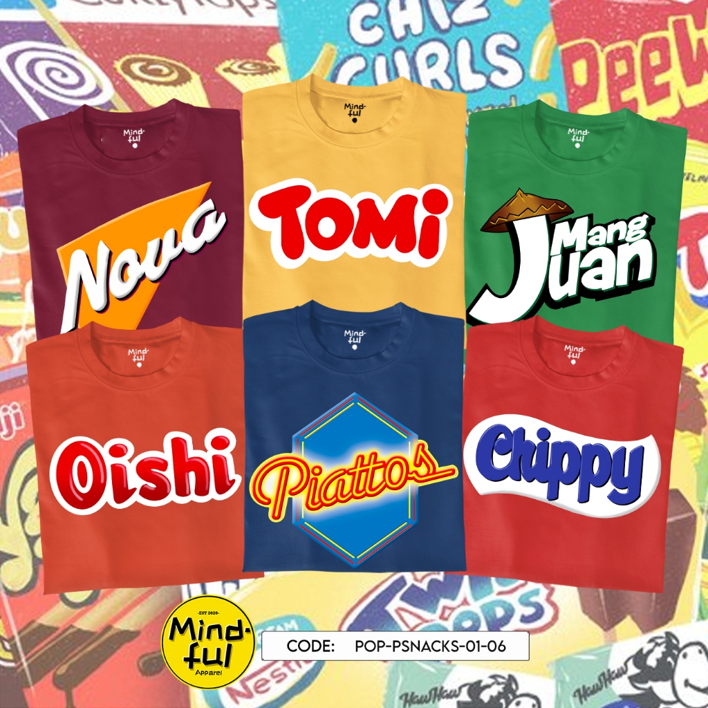 POP CULTURE PINOY SNACKS GRAPHIC TEES | MINDFUL APPAREL T-SHIRT ...