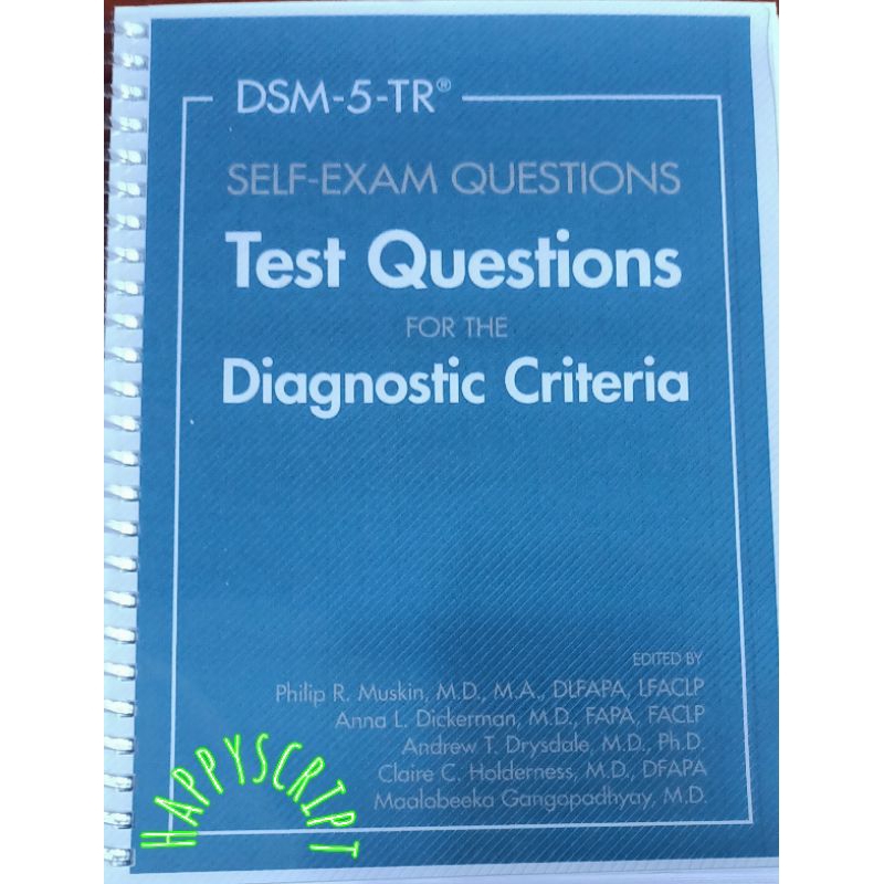 DSM-5-TR SELF EXAM QUESTIONS FOR THE DIAGNOSTIC CRITERIA | Shopee ...