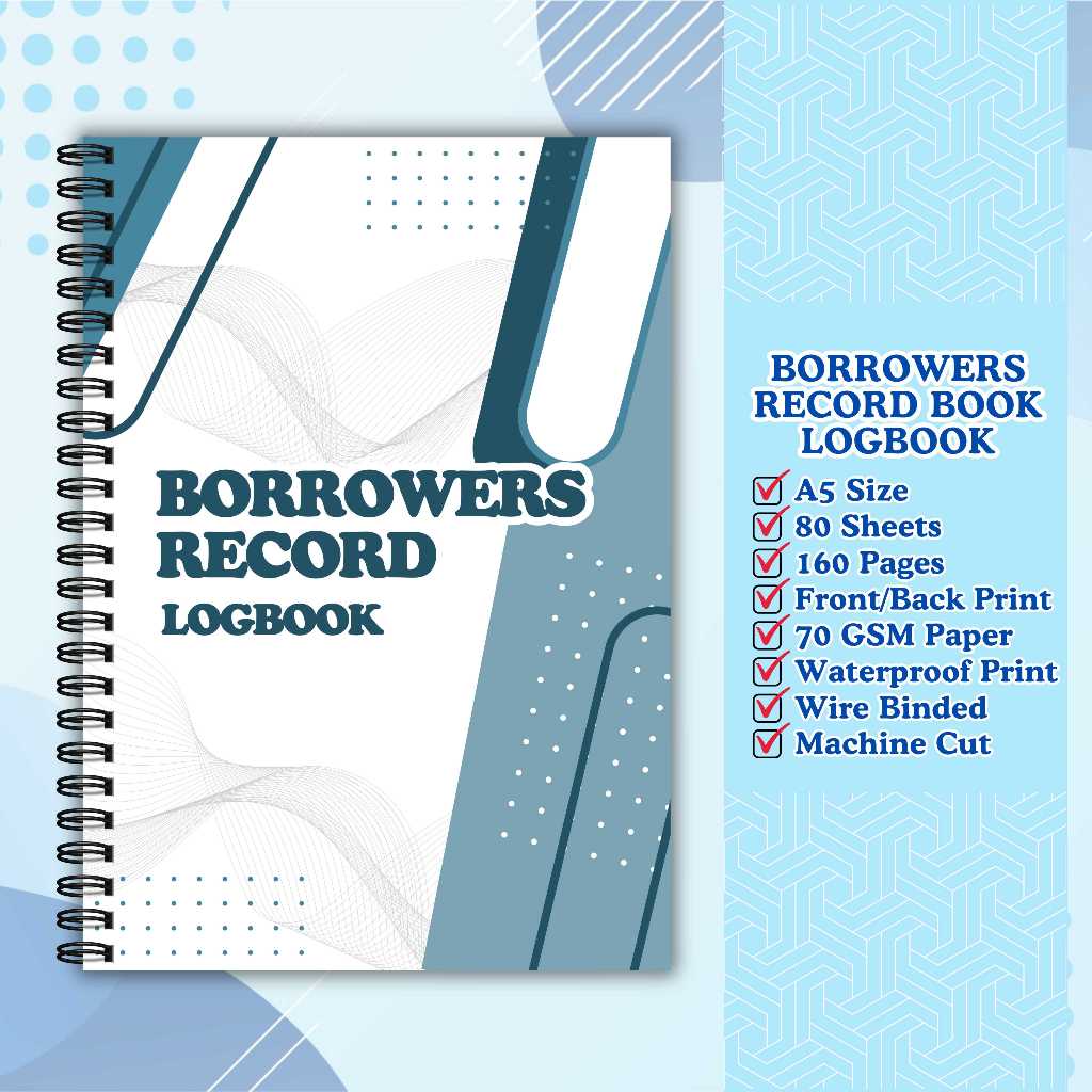 A5 Borrowers Record Logbook Booklet Notebook | Shopee Philippines