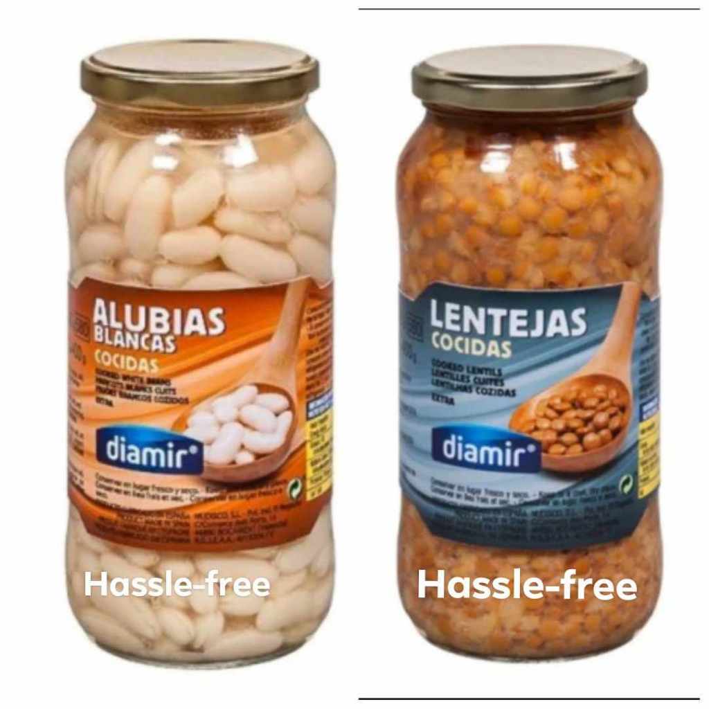 DIAMIR LENTILS NATURAL/COOKED WHITE BEANS IN JAR (540g-580ml) MADE IN ...