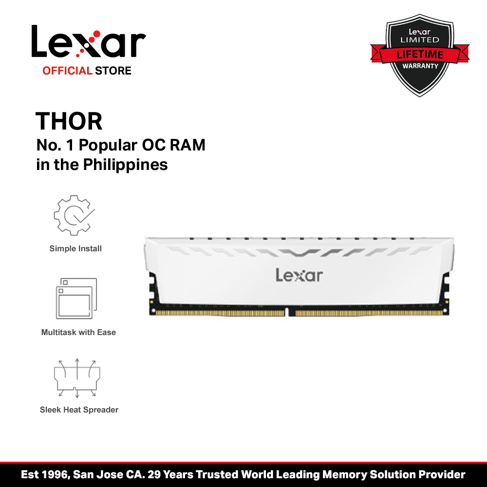 Lexar THOR DDR4 8GB/16GB 3600MT/s CL18 1.35V Intel XMP 2.0 288-Pin ...