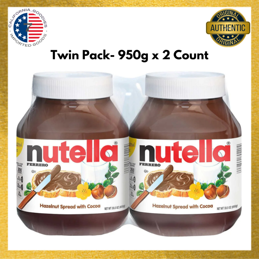 Nutella Hazelnut Spread with Cocoa 33.5oz(950g x 2 Count) Twin Pack ...