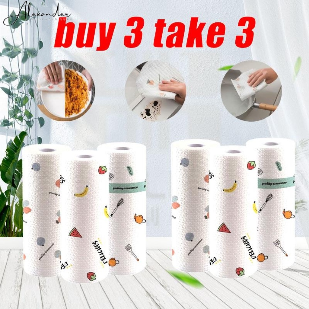 50 Pulls/Roll Disposable Clean Rag Paper Kitchen Oil Absorbent Paper ...