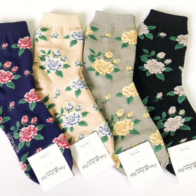 NATURE FLORAL FLOWER ICONS Roses -Korean Iconic Socks Aesthetic Cool ...