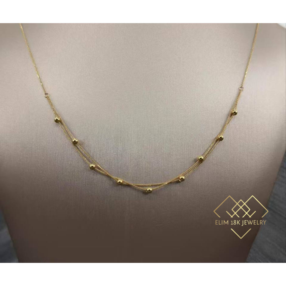 Saudi 18k Gold Double Chain Necklace | Shopee Philippines