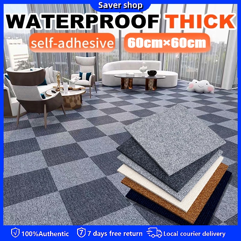 【FREE GIFT】60x60cm Carpet Tile Mats Self-adhesive Non-slip Waterproof ...