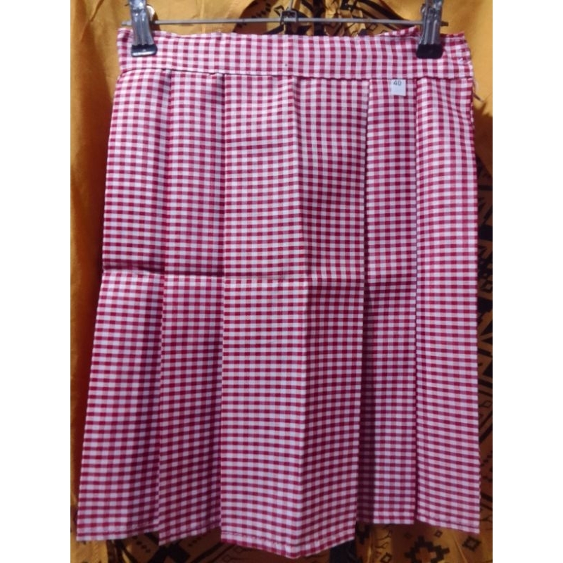 School uniform/Palda Checkered RED | Shopee Philippines
