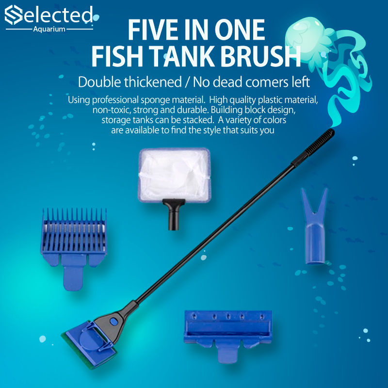 Aquarium Brush Cleaner Double-Sided Fish Tank Aquarium Cleaning Sponge ...
