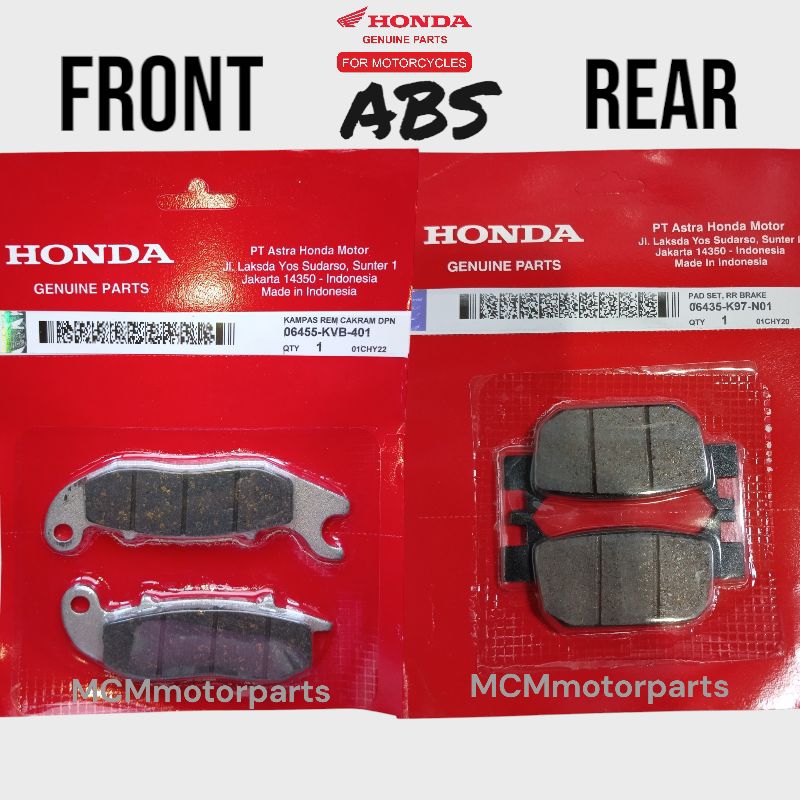 HONDA GENUINE BrakePad Set For ADV 150 / ADV 160 / and PCX 160 ABS ...