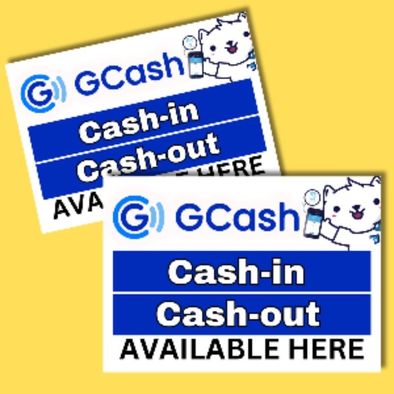 Gcash Cashin Cashout Sign Laminated Signage A5 A4 size | Shopee Philippines