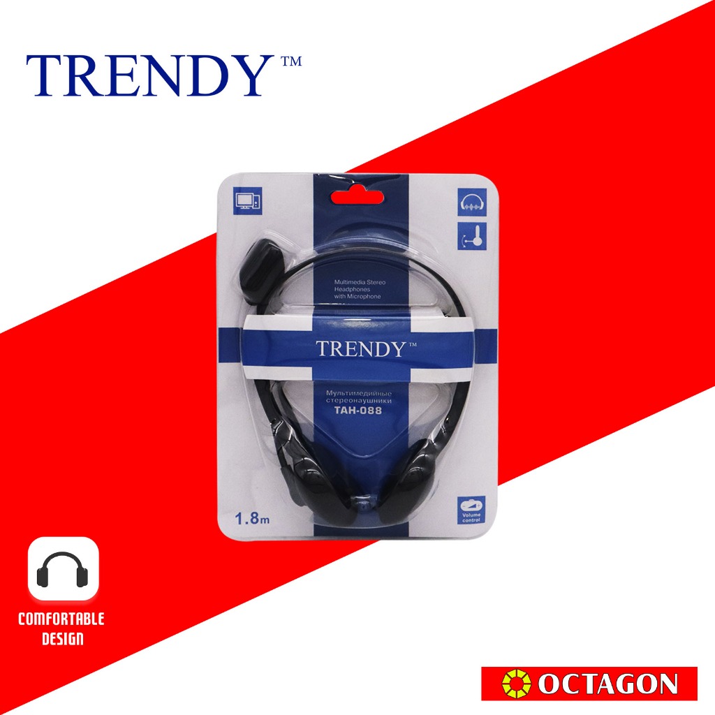 TRENDY TAH088 WIRED PC HEADSET 2X3.5MM | Shopee Philippines