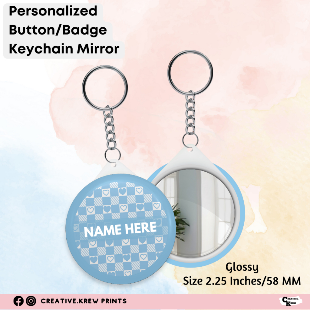 Personalized 58 MM Mirror Keychain | Name |Gifts | Pin | Valentines ...