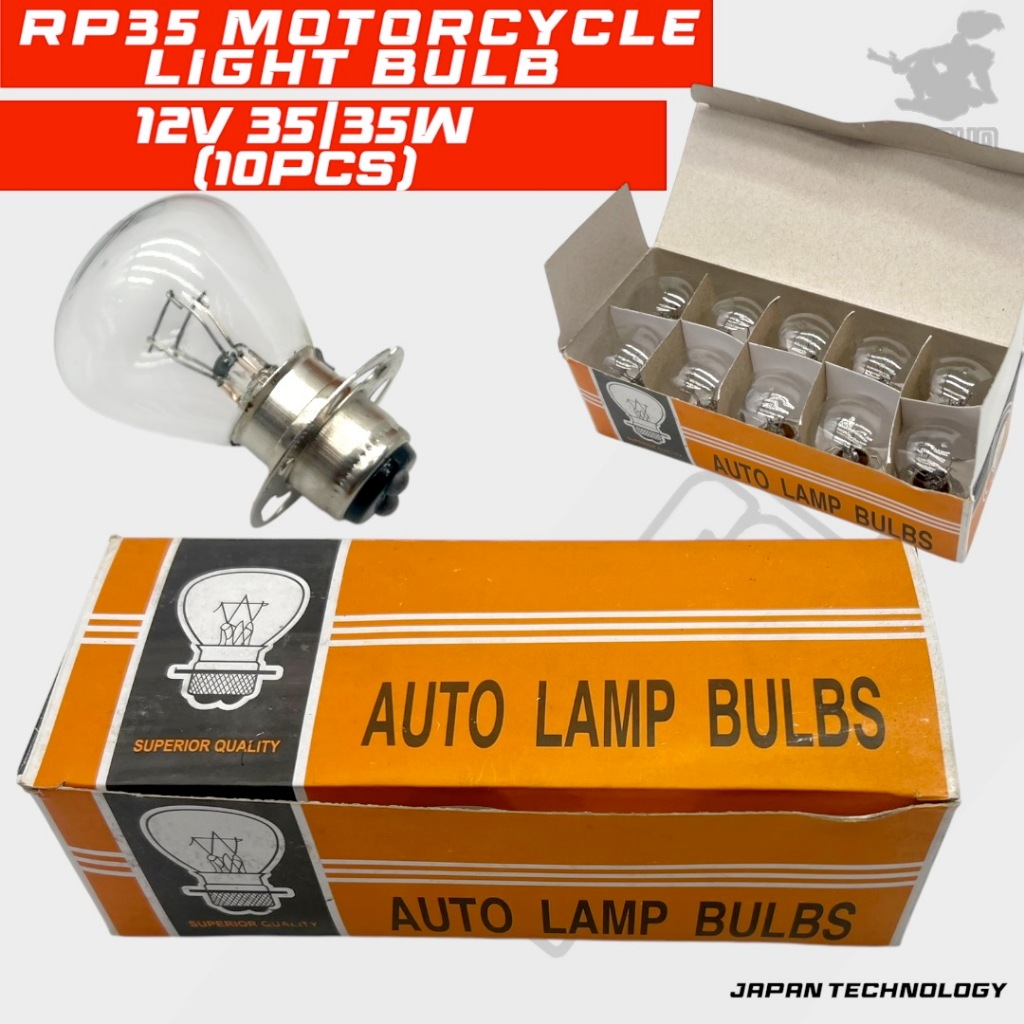 YASUO RP35 Motorcycle Headlight Bulb 12V 35/35W BA20D （10pcs） | Shopee ...